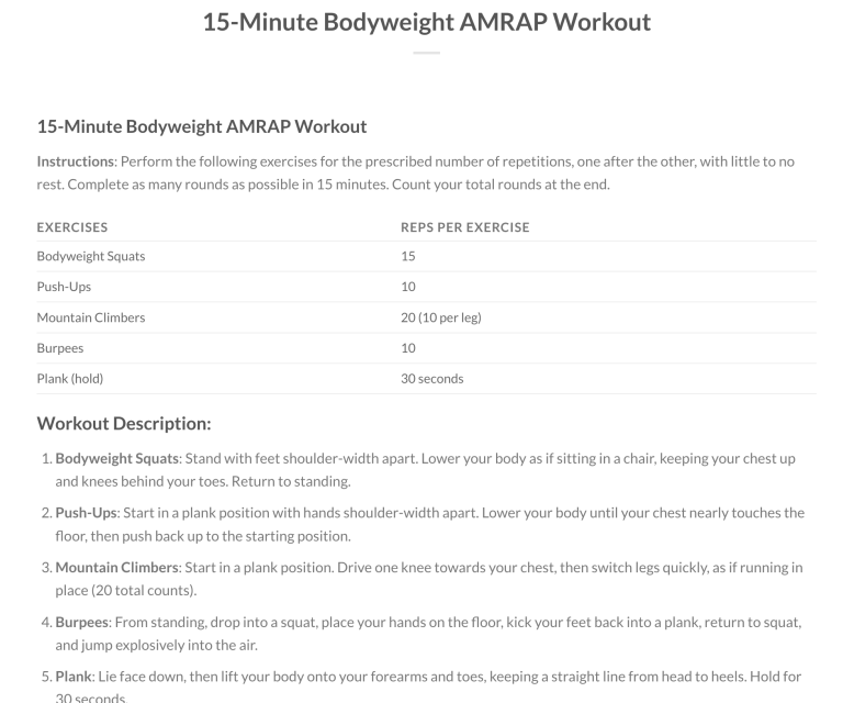 Get Fit Faster - Endura AMRAP Workout Generator - The Best AI Personal ...